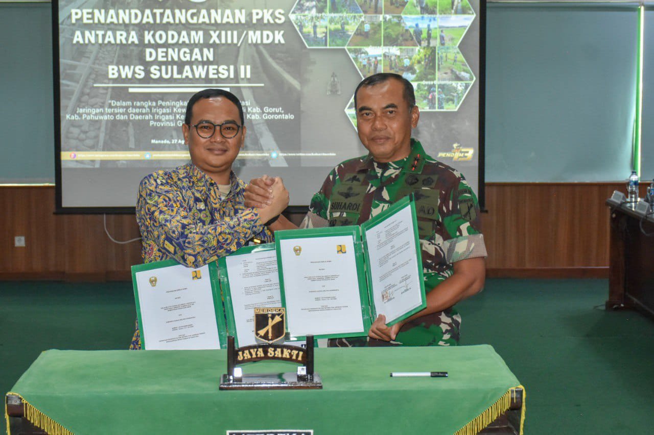 Kodam Merdeka dan BWS Sulawesi II Gorontalo Sepakati Perjanjian ...